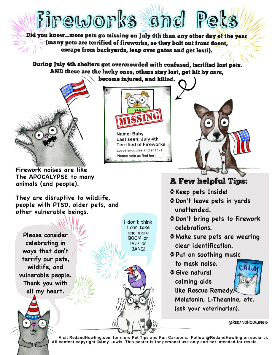 Fireworks: Keep your Fur Kids Safe! – Red and Howling