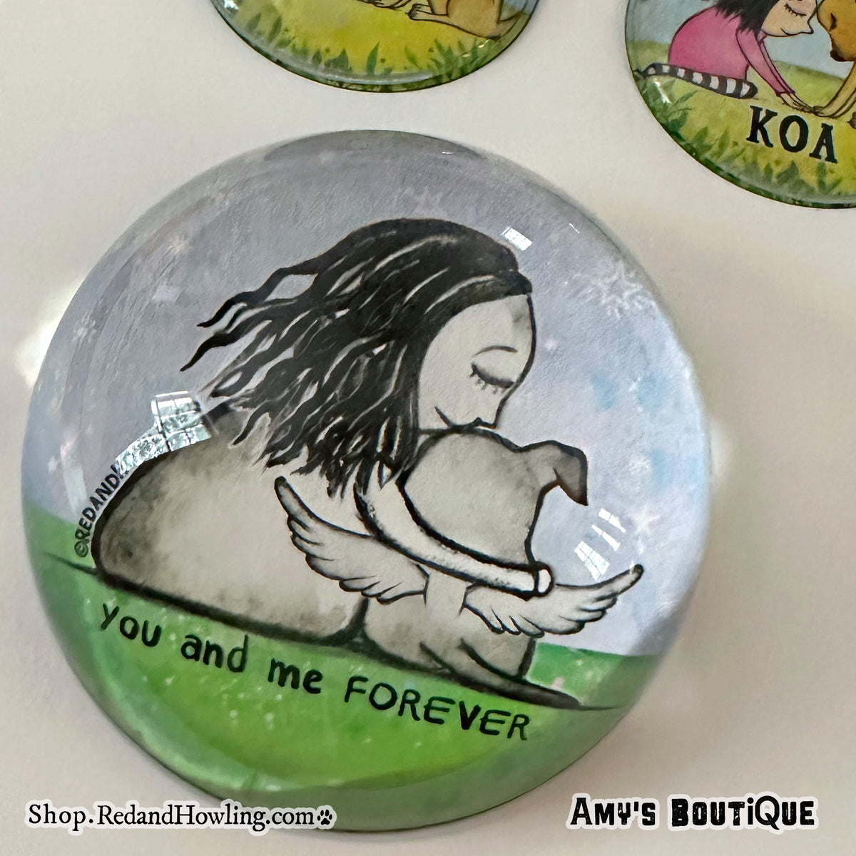 "You and Me Forever" Paperweight – Red and Howling