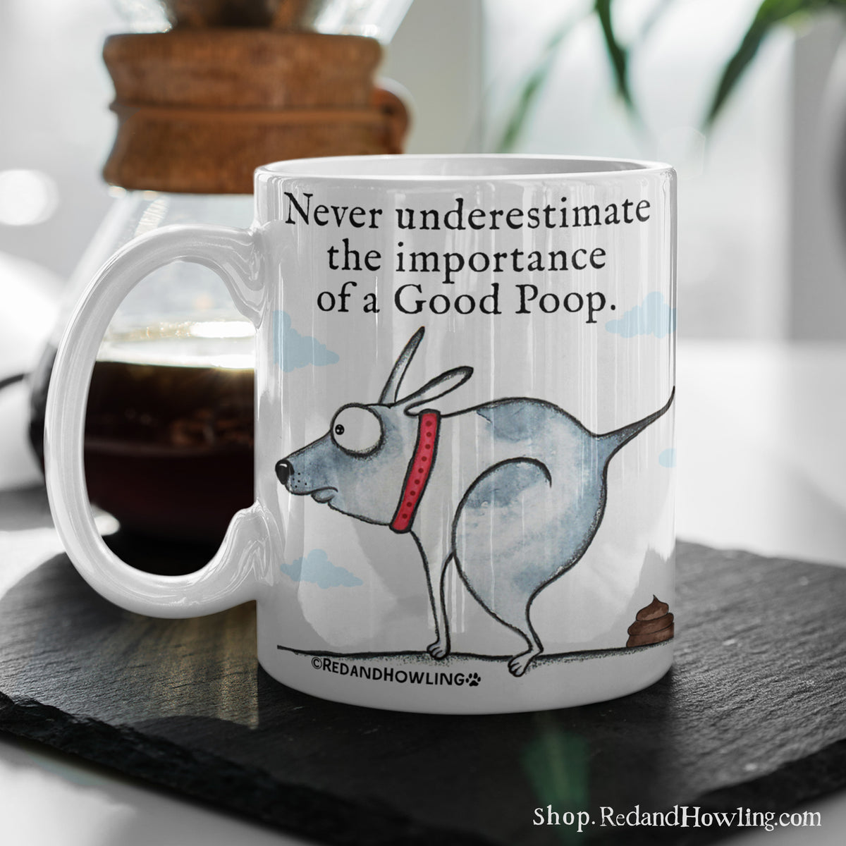 "Good Poop" Mug – Red and Howling